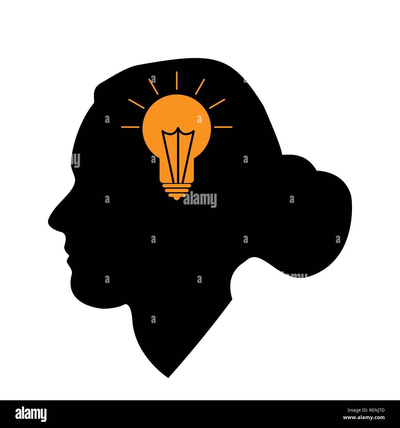 Woman drawing light bulb Stock Vector Images - Alamy