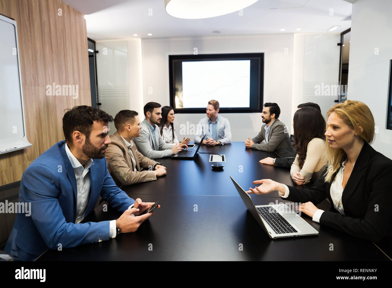 Picture of business meeting in conference room Stock Photo - Alamy