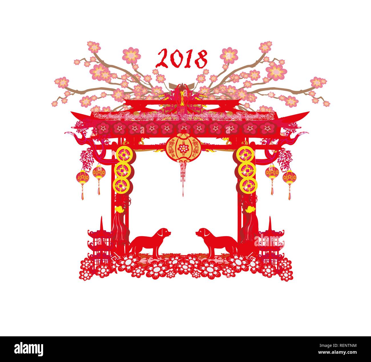 Chinese zodiac the year of Dog Stock Vector Image & Art - Alamy