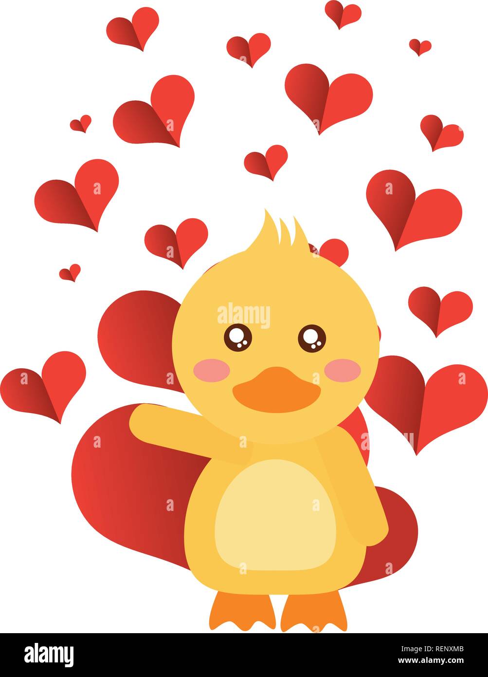 cute duck hearts valentines day Stock Vector Image & Art - Alamy