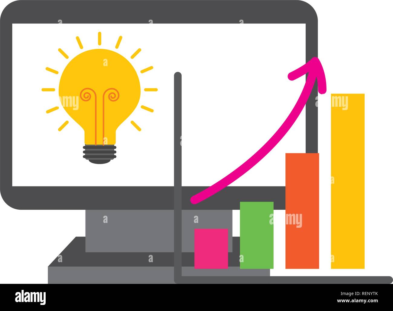 computer business statistic diagram bulb Stock Vector Image & Art - Alamy