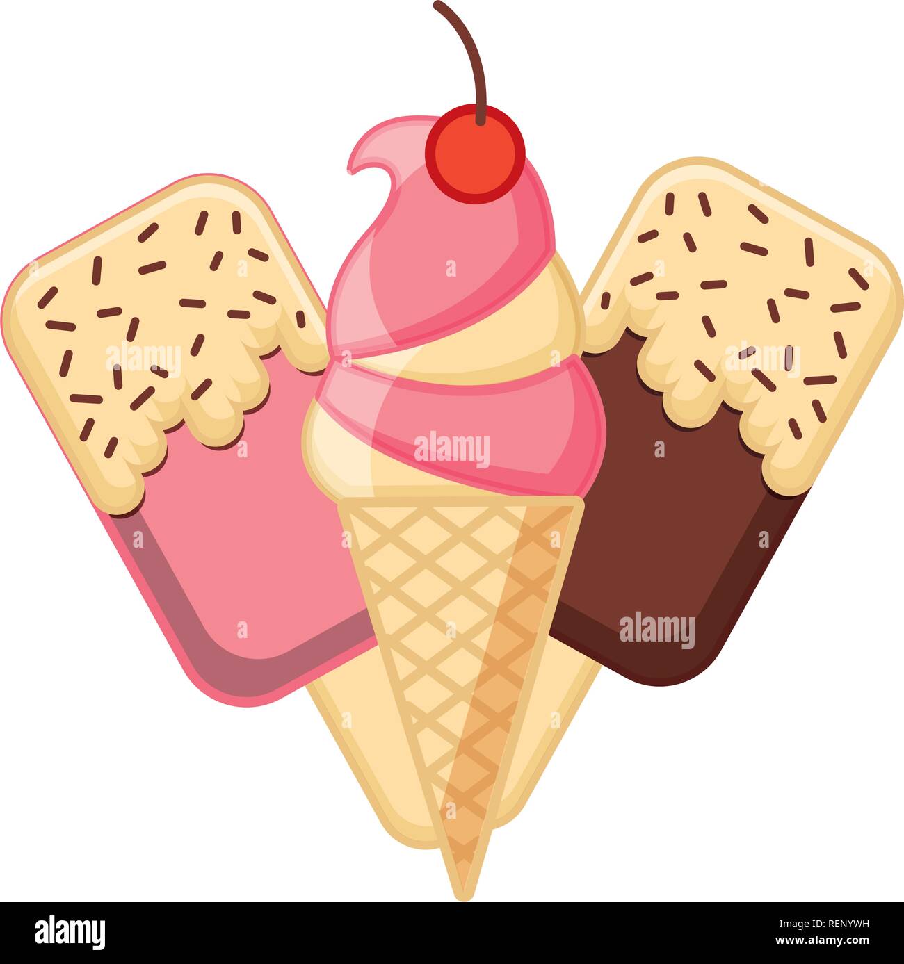 ice cream cone popsicle Stock Vector Image & Art - Alamy