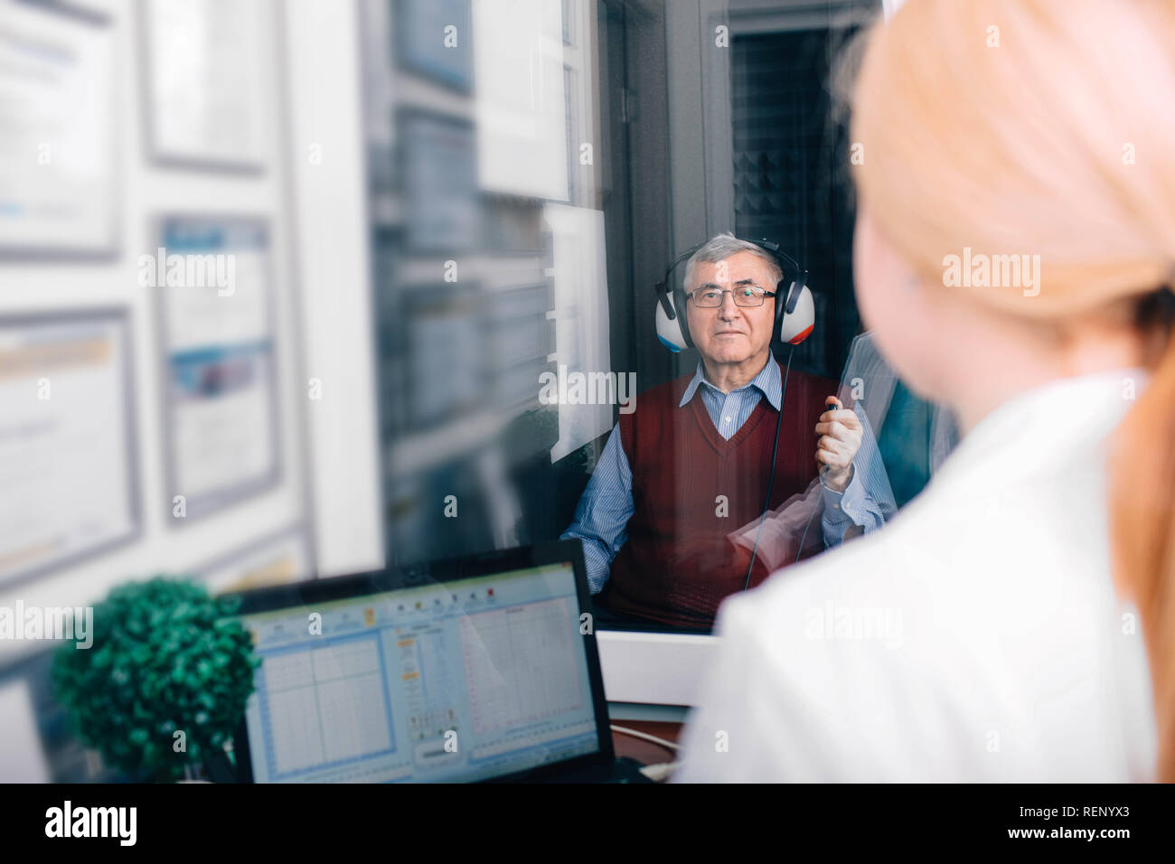 Hearing test cabin hi-res stock photography and images - Alamy