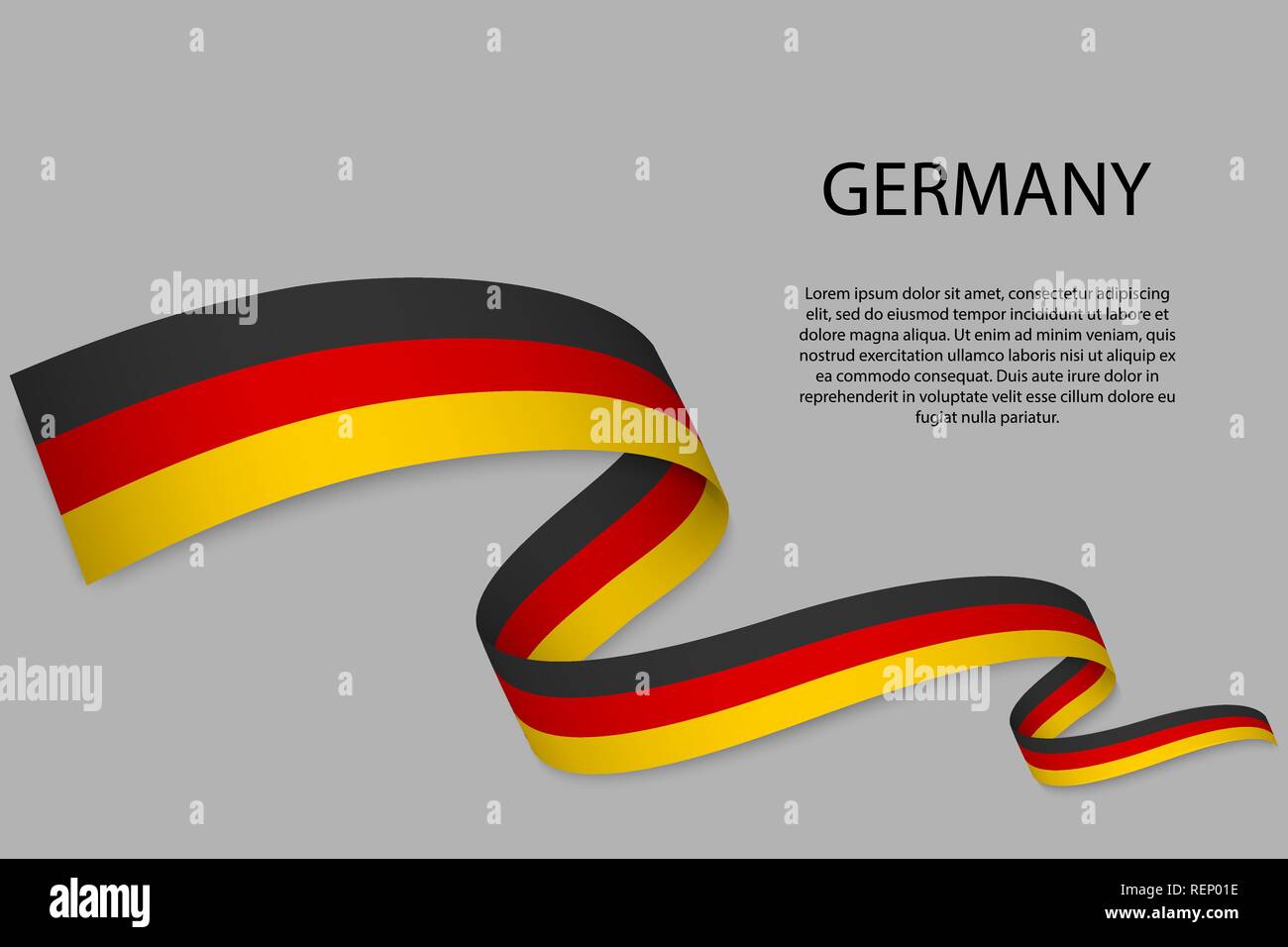 Waving ribbon or banner with flag of Germany. Template for independence ...