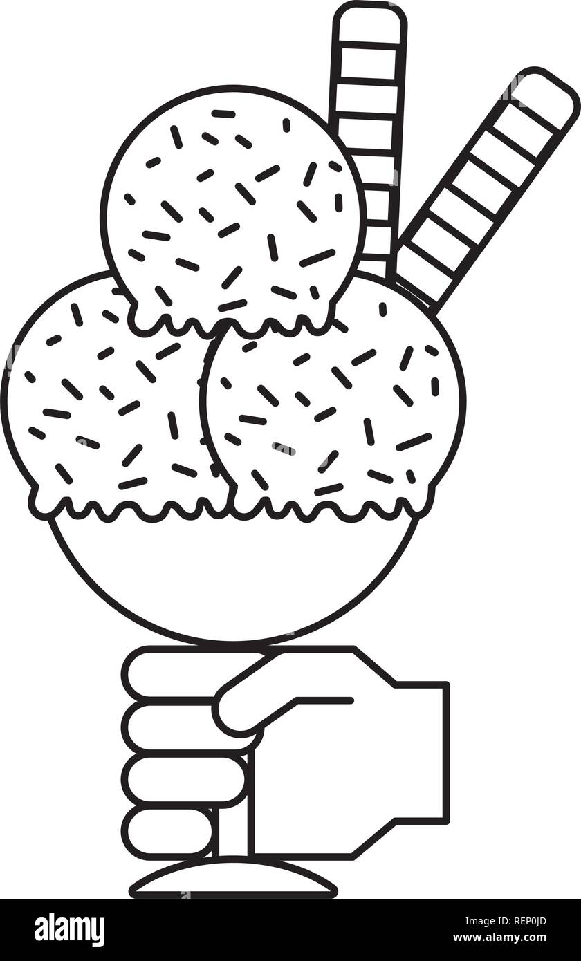 Ice cream natural dessert Black and White Stock Photos & Images - Alamy