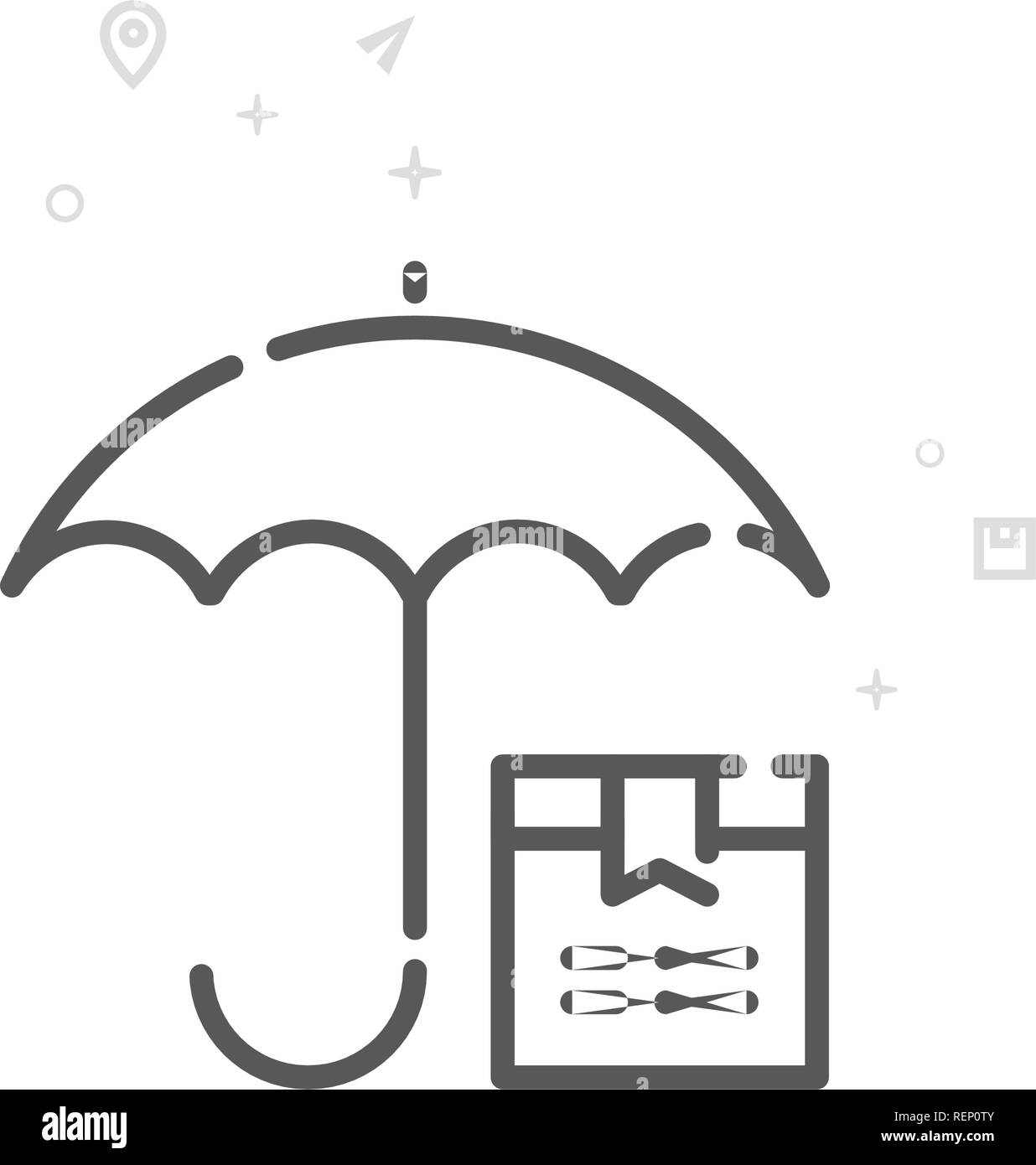 Cargo Insurance Vector Line Icon, Symbol, Pictogram, Sign. Light ...
