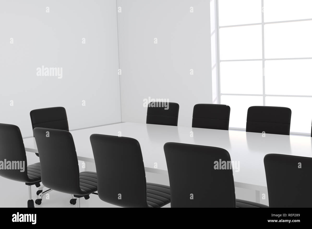 Modern White office interior with window. 3d rendering Stock Photo - Alamy