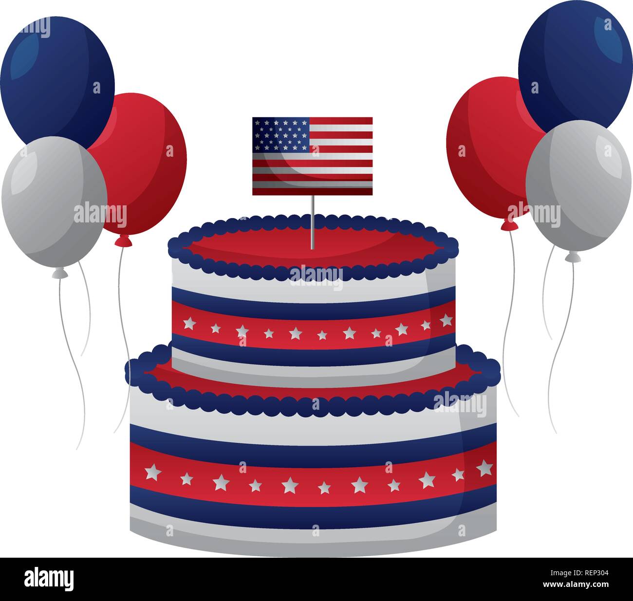 cake american flag happy presidents day vector illustration Stock ...