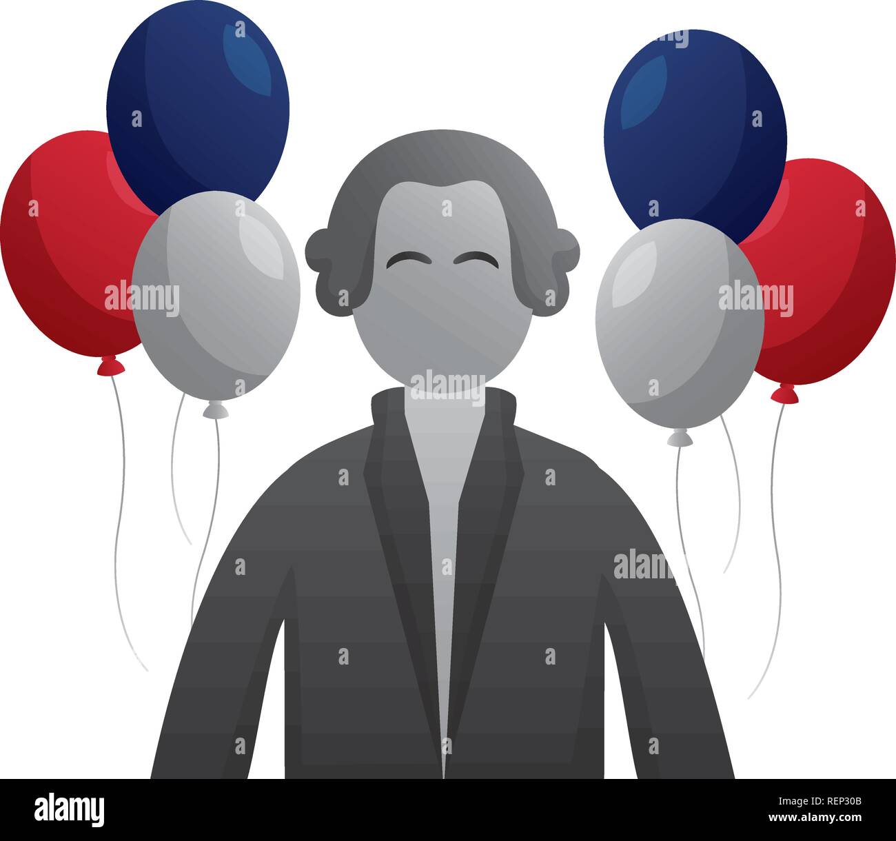 george washington character presidents day vector illustration Stock ...