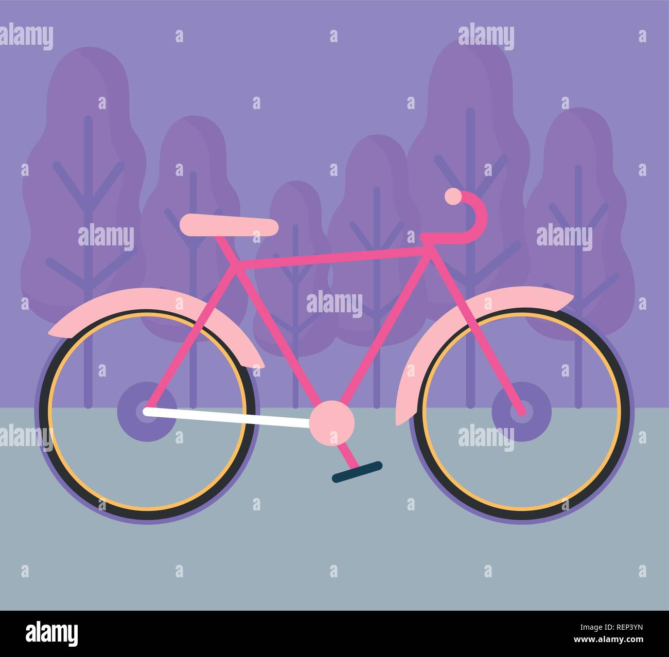 Bicycle icon Over landscape background, colorful design. vector ...