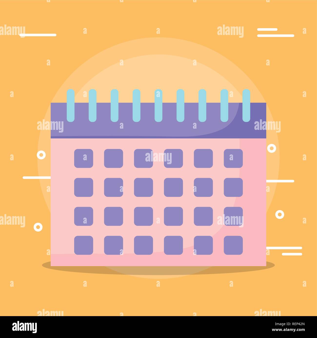 calendar planner Over yellow background, vector illustration Stock ...