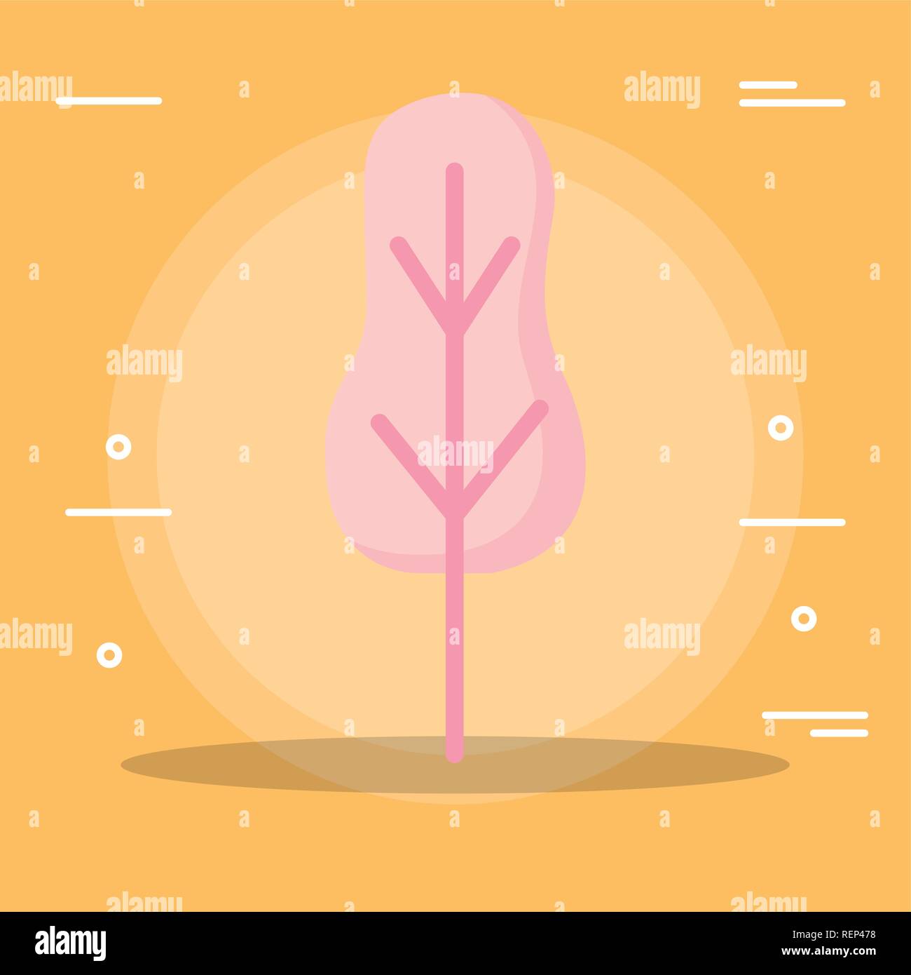 Abstract tree icon Over yellow background, vector illustration Stock ...