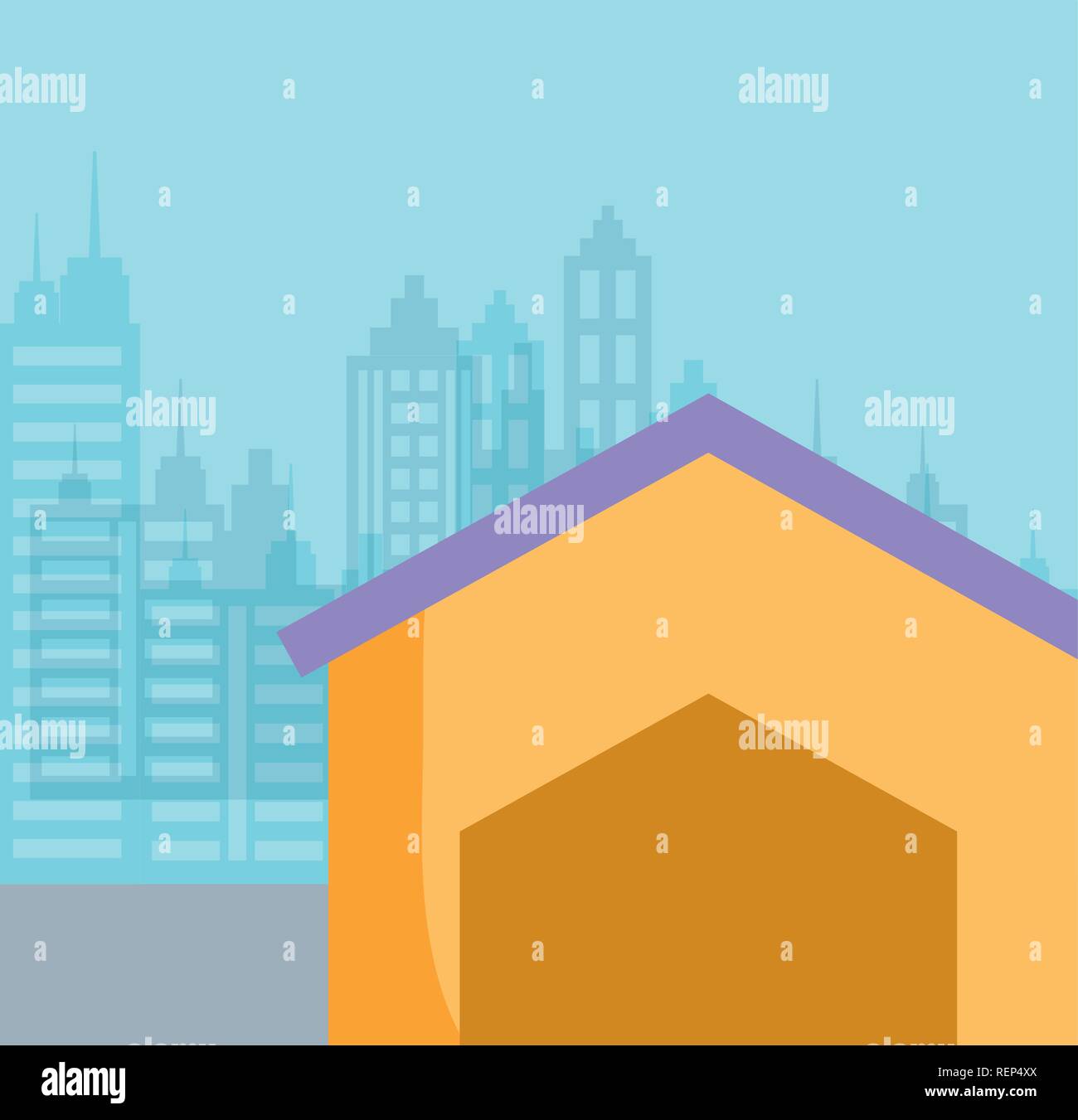 Warehouse Over blue background, vector illustration Stock Vector Image ...