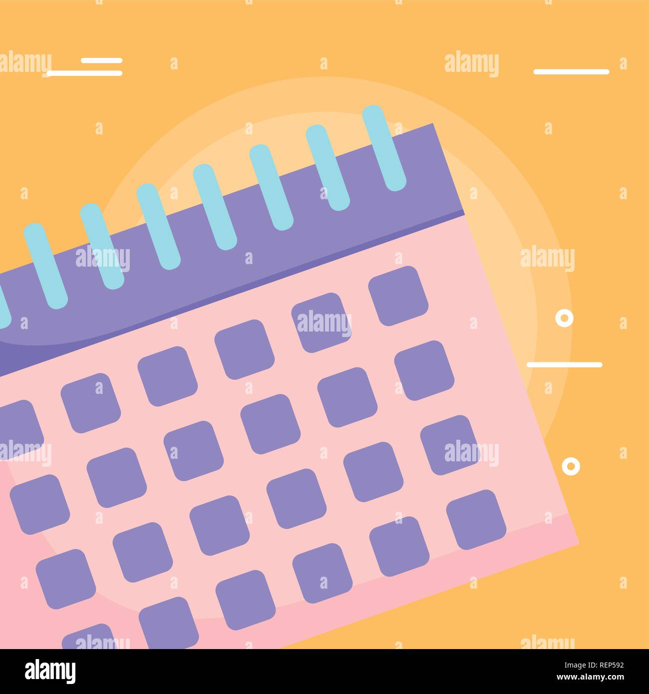 calendar planner Over yellow background, vector illustration Stock ...