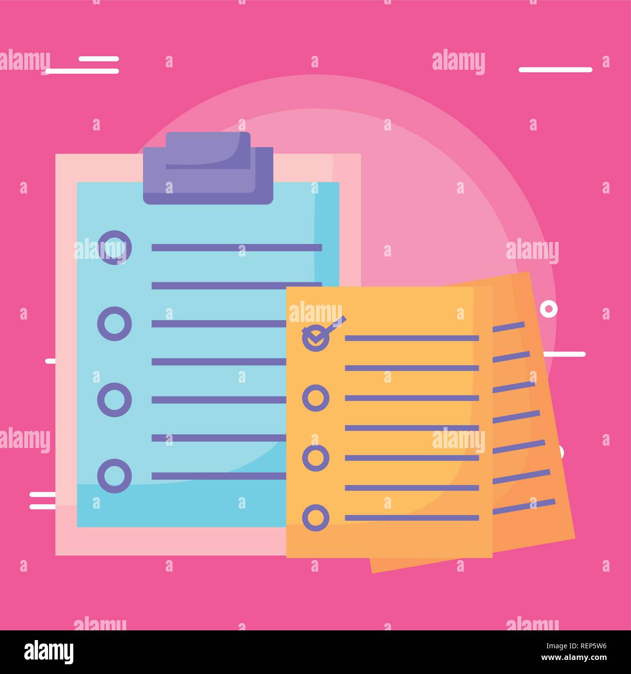 Checklist over pink background, vector illustration Stock Vector Image ...