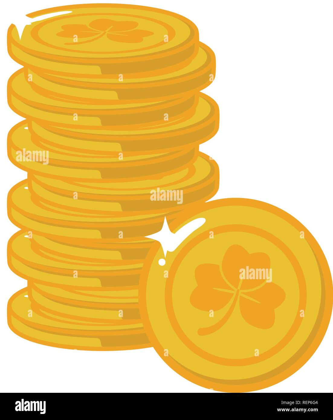 stack golden coins happy st patricks day vector illustration Stock ...
