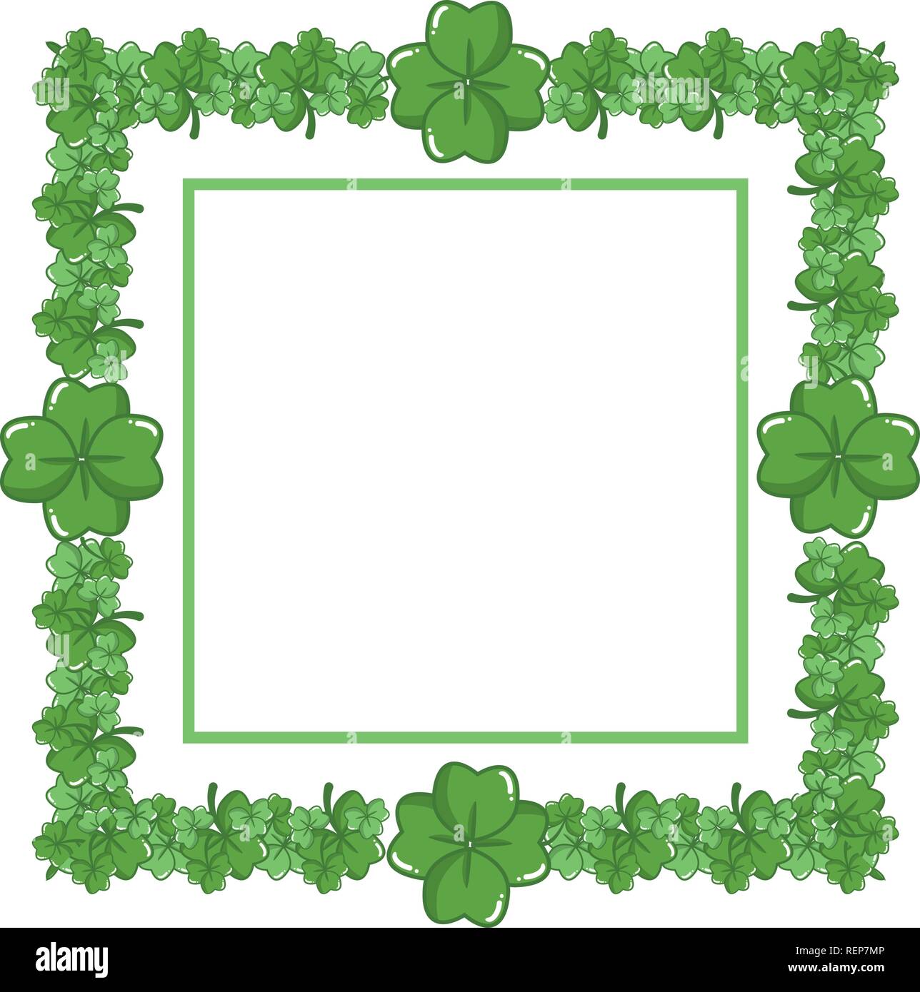 clovers frame happy st patricks day vector illustration Stock Vector ...