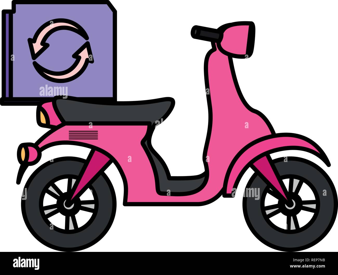 Delivery Motorcycle over white background, vector illustration Stock ...