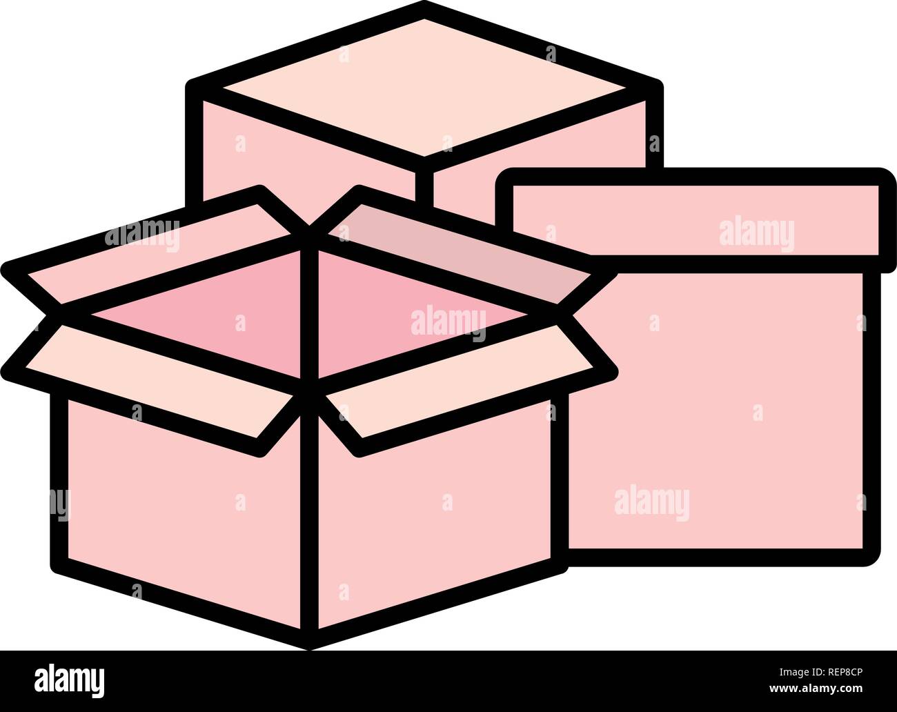 Boxes over white background, vector illustration Stock Vector Image ...