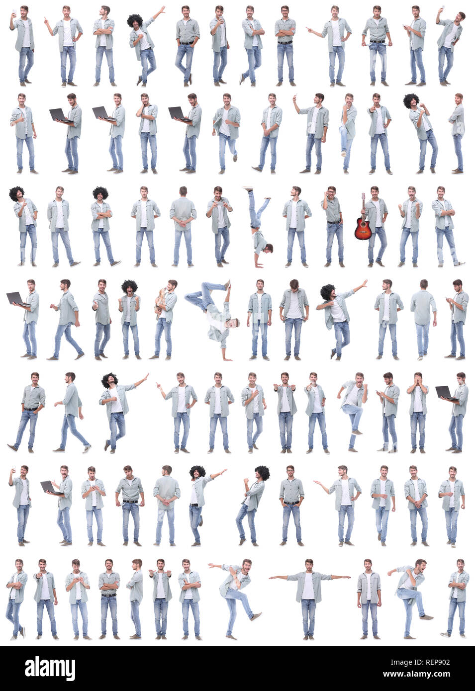 collage of photos of modern stylish guy Stock Photo - Alamy