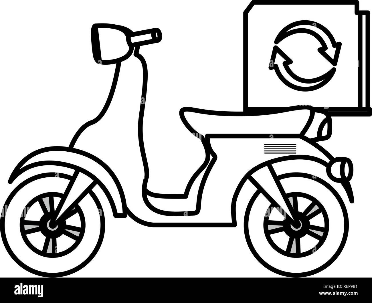 Delivery Motorcycle over white background, vector illustration Stock ...
