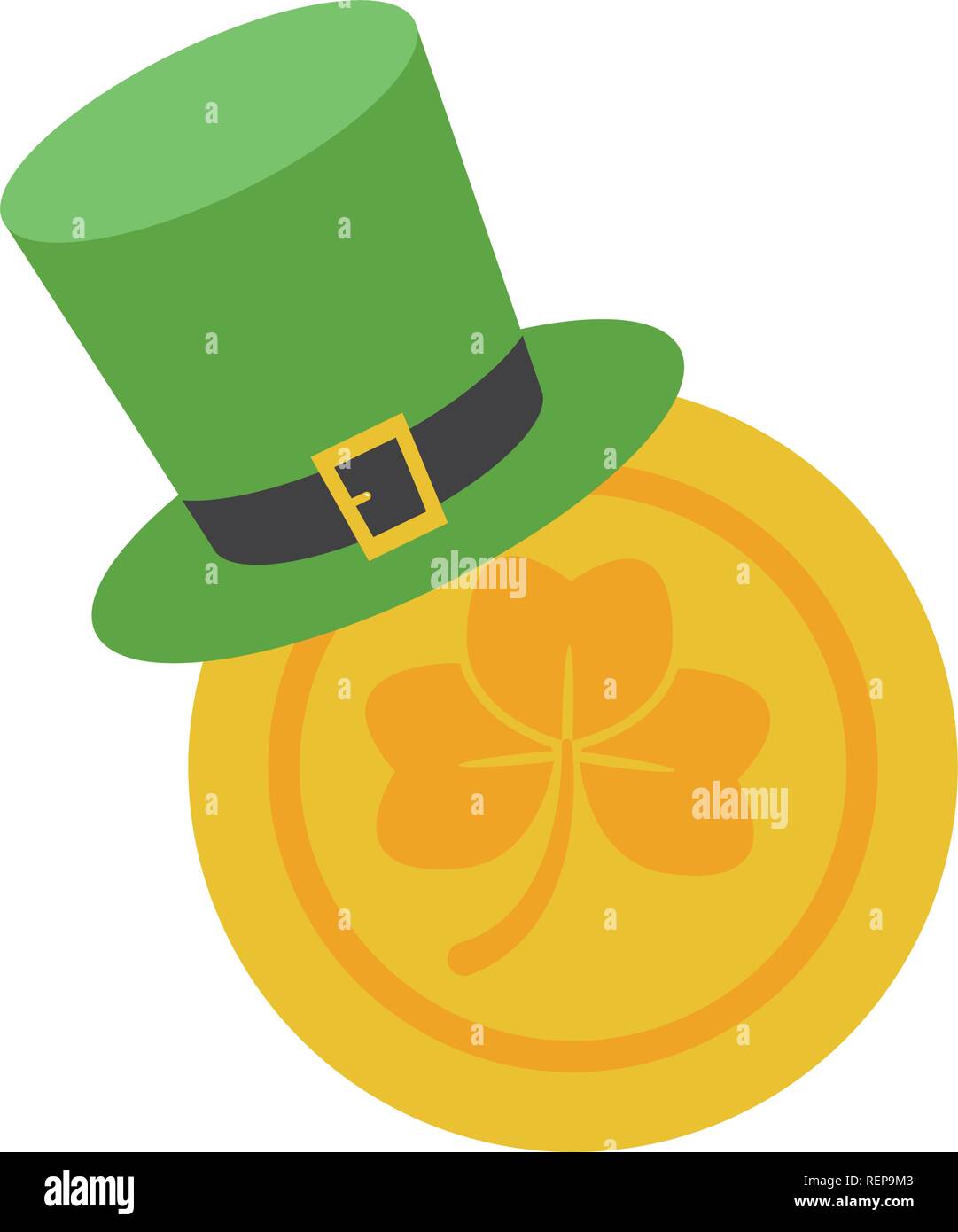 hat coin clover happy st patricks day vector illustration Stock Vector ...