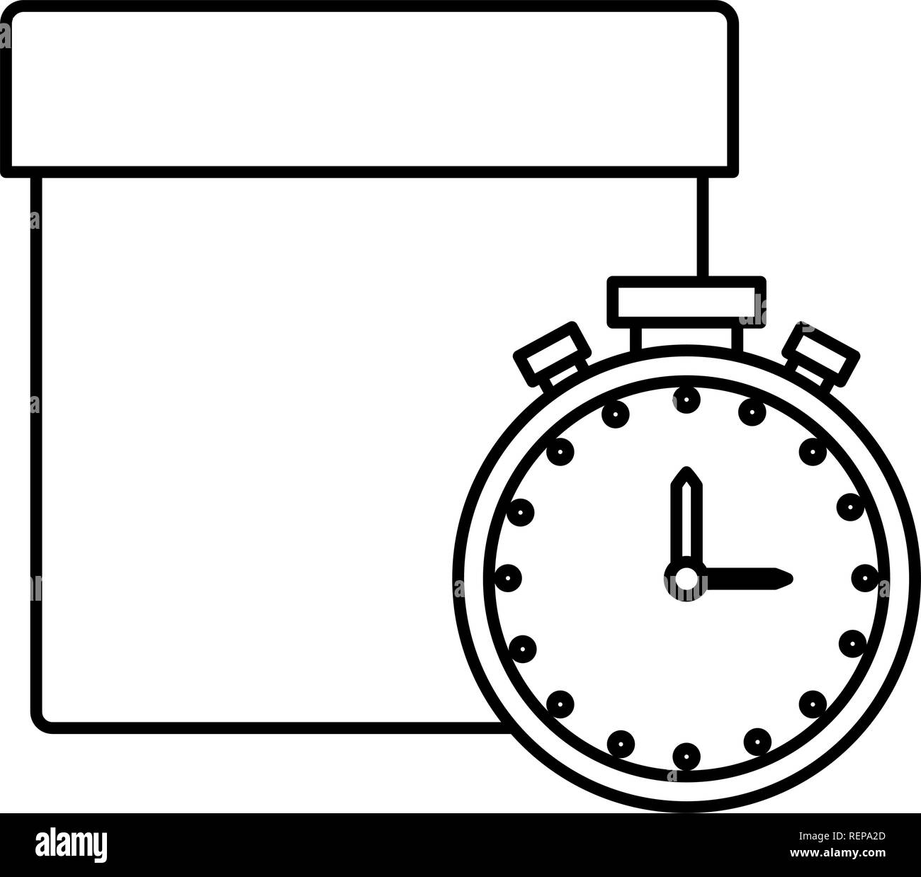 Chronometer and box Over white background, vector illustration Stock ...