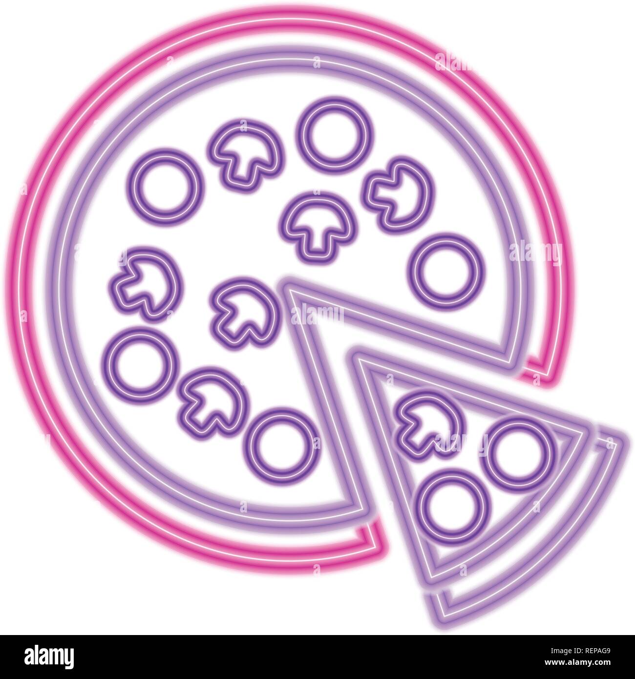 Pizza icon over white background, colorful design. vector illustration ...