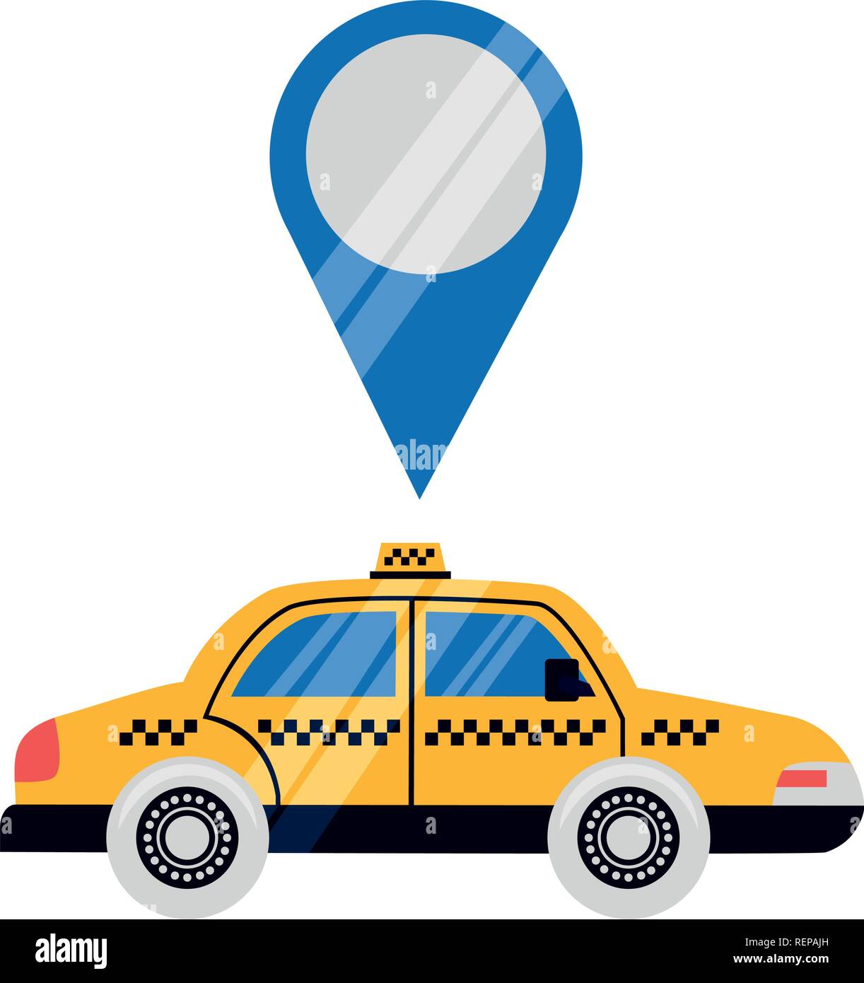 taxi transport pointer location white background vector illustration ...