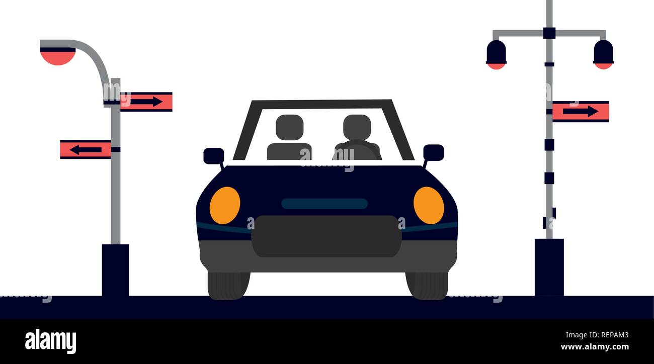 car traffic light arrows sign vector illustration Stock Vector Image ...