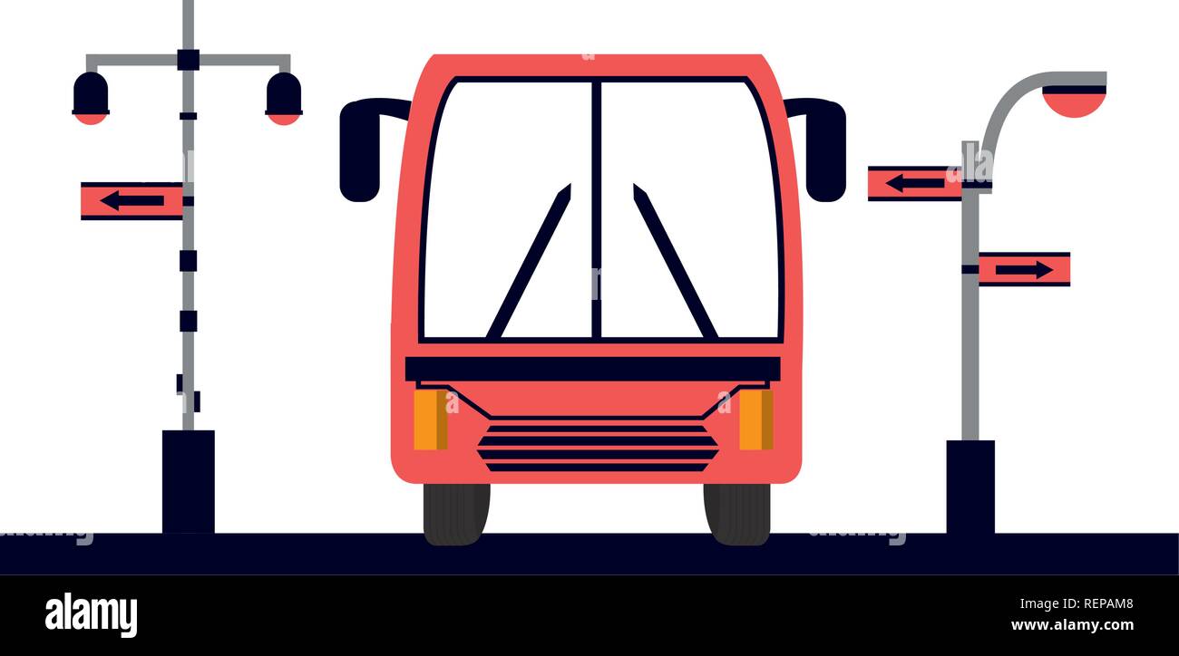 bus traffic light arrows sign vector illustration Stock Vector Image ...