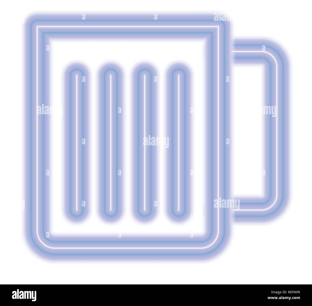 Beer jar icon over white background, colorful neon design. vector ...