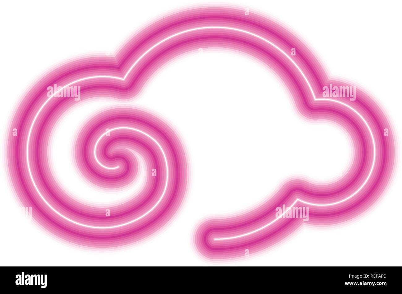 cloud icon over white background, colorful neon design. vector ...