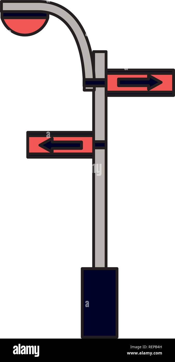 traffic light post and signal arrow Stock Vector Image & Art - Alamy