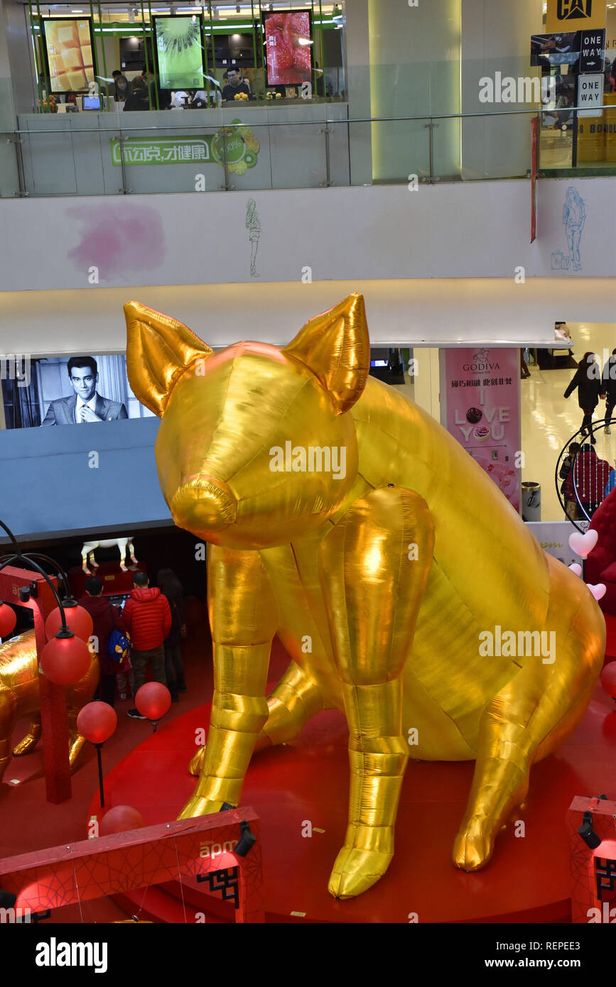 One thousand and eight golden inflatable air pigs designed by ...