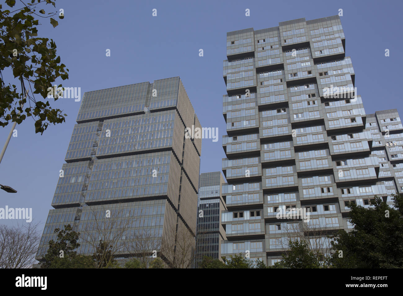 A residential building looks like made of containers in southwest China ...