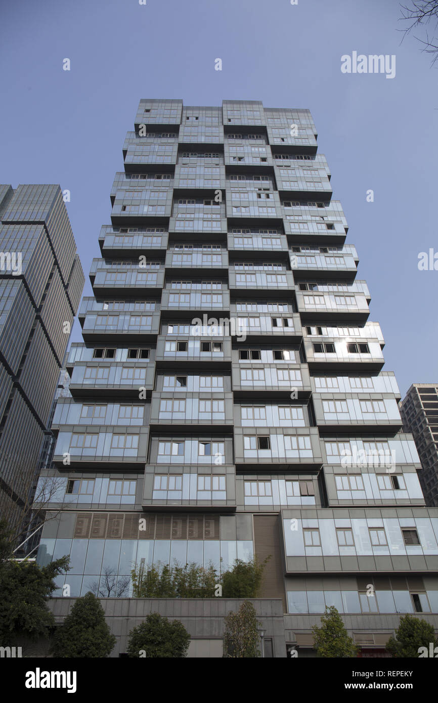 A residential building looks like made of containers in southwest China ...