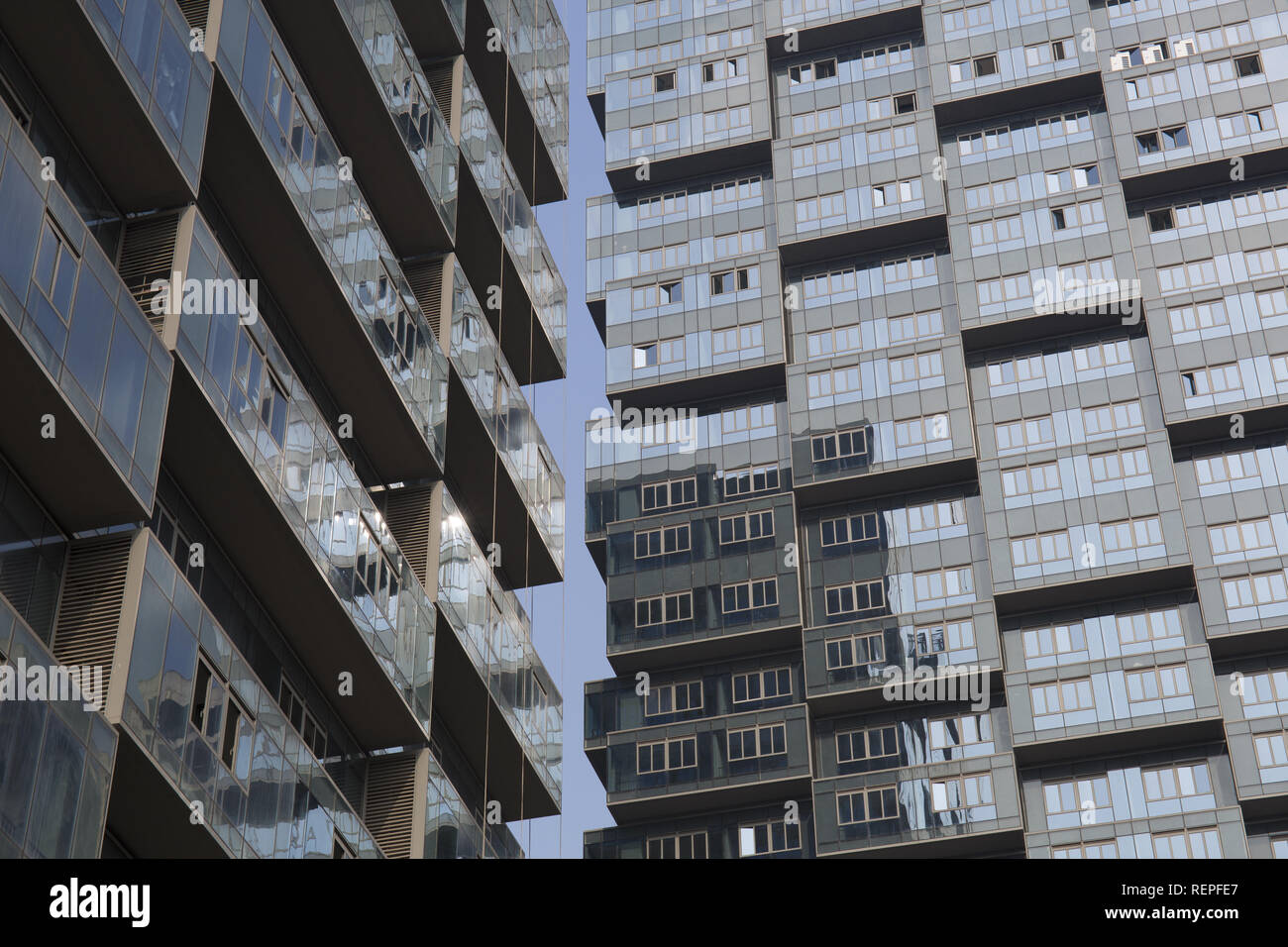 A residential building looks like made of containers in southwest China ...
