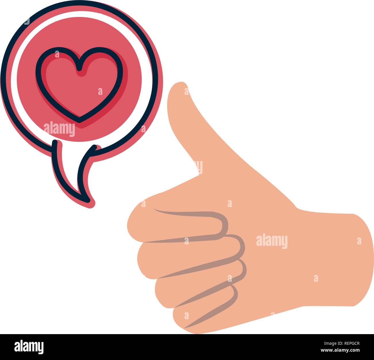 approval hands with heart isolated icon Stock Vector Image & Art - Alamy