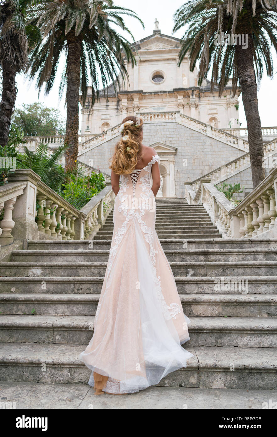 Woman Dress Back Stairs High Resolution Stock Photography and Images ...