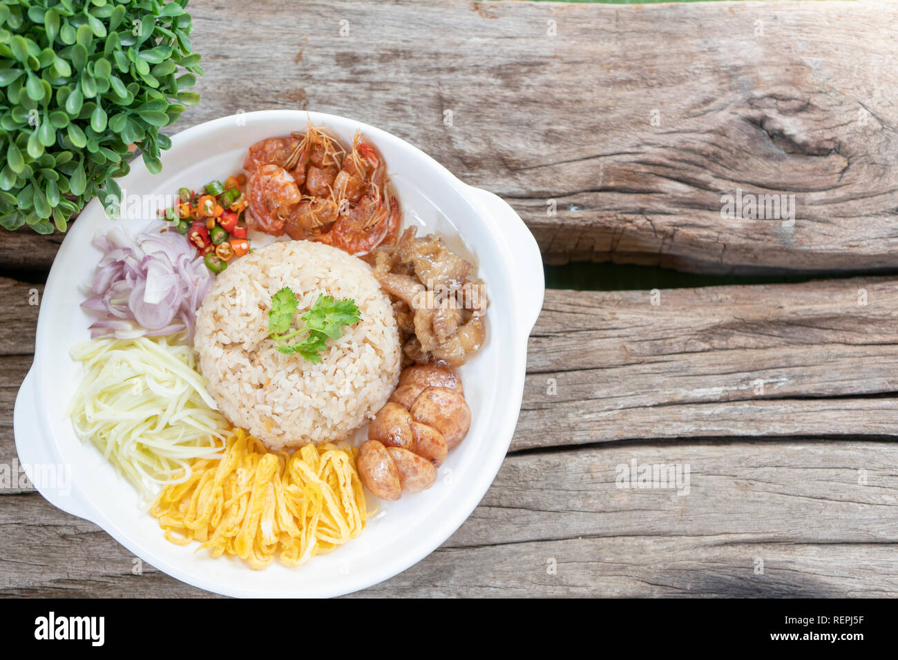 thai fried rice with shrimp paste, khao kluk kapi - Image Stock Photo ...