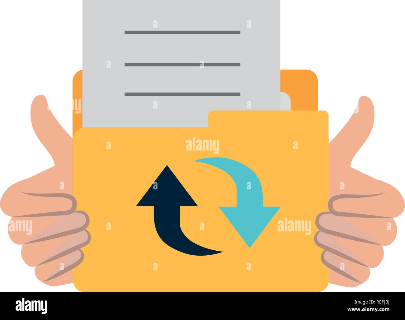 Business hands give folder document Stock Vector Images - Alamy