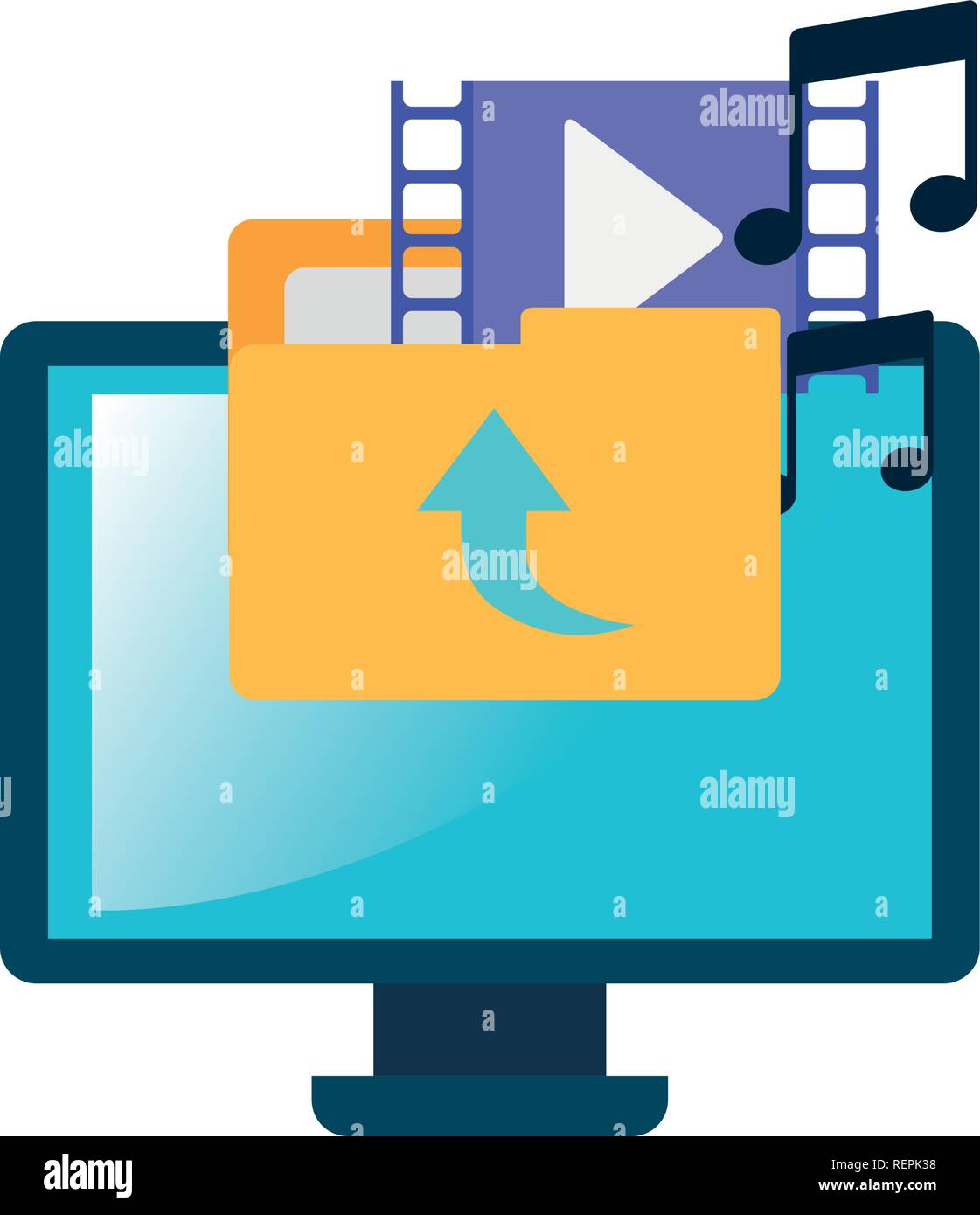 computer screen with objects isolated icon Stock Vector Image & Art - Alamy