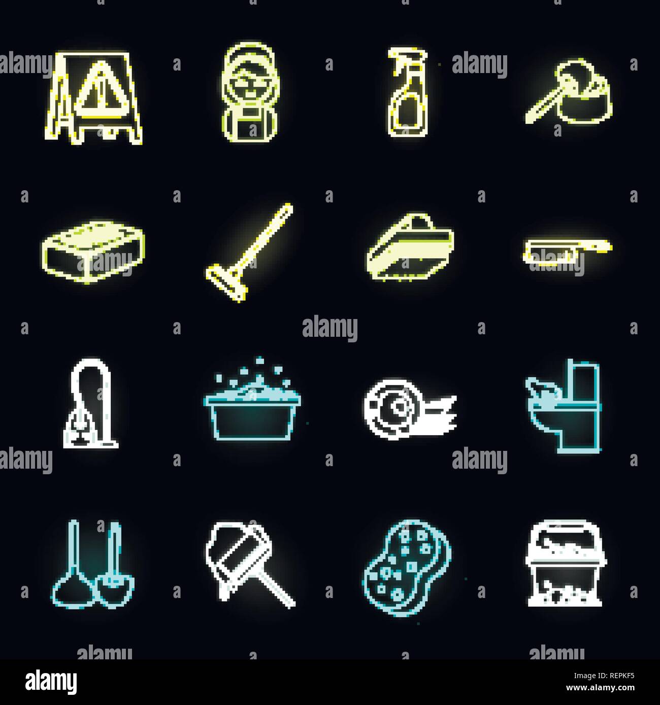 Utensils bucket Stock Vector Images - Alamy