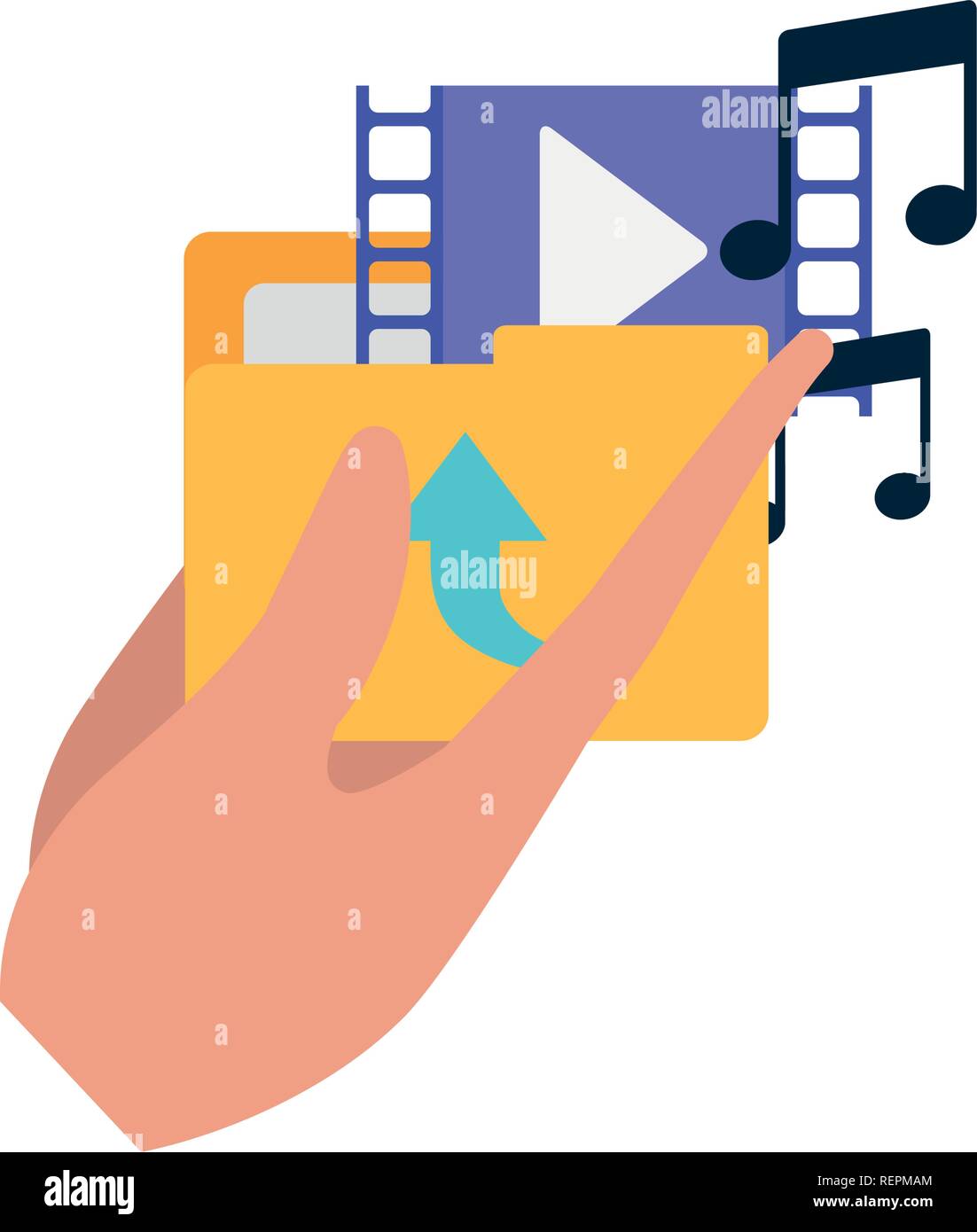 hands with folder isolated icon Stock Vector Image & Art - Alamy