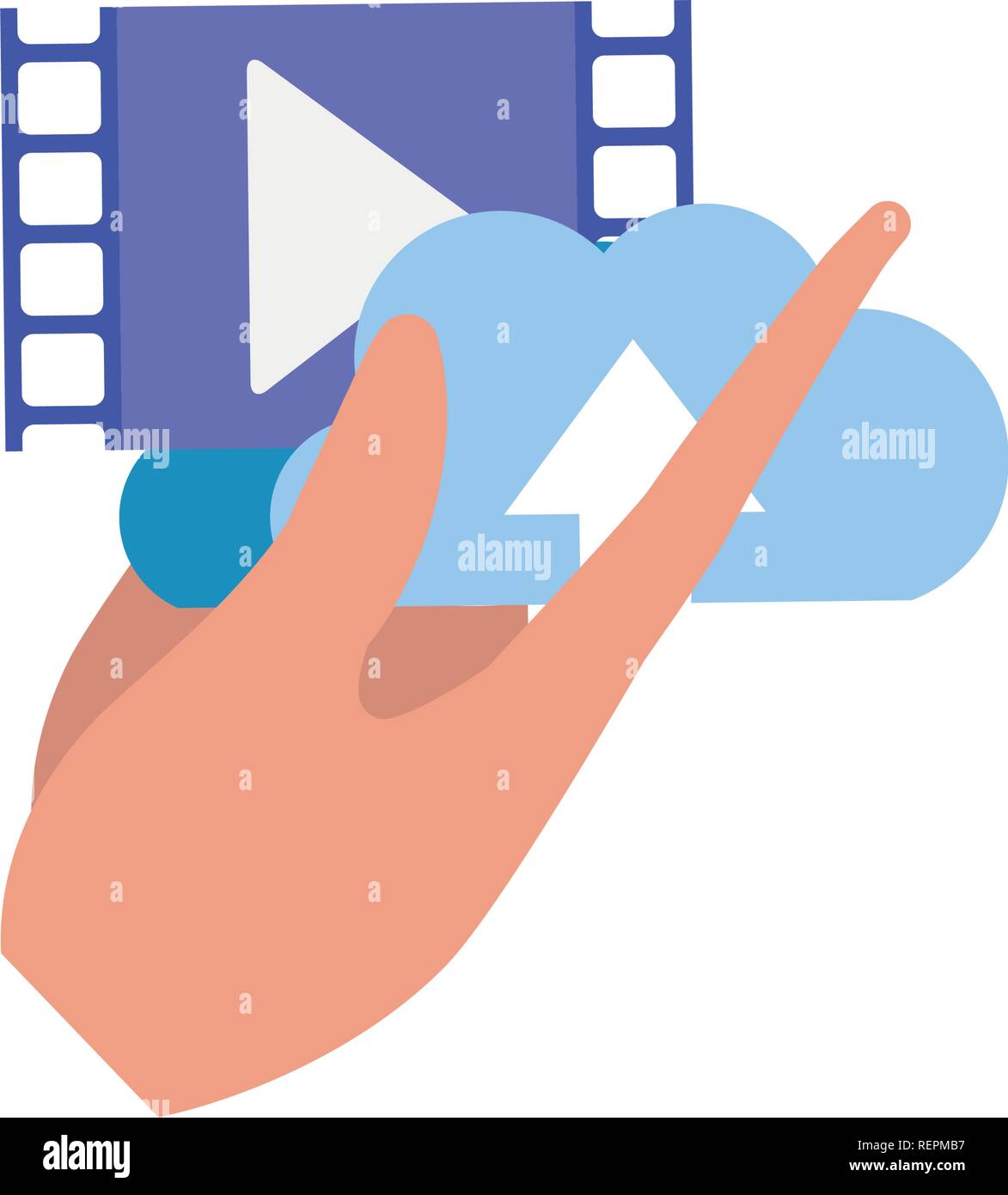 hand with cinema frame isolated icon Stock Vector Image & Art - Alamy
