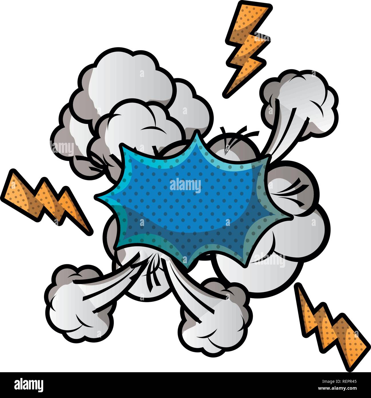 speech bubble with cloud and thunder isolated icon Stock Vector Image ...