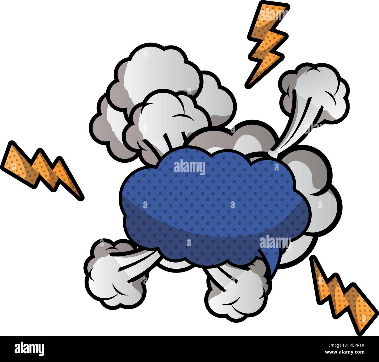 speech bubble with cloud and thunder isolated icon Stock Vector Image ...