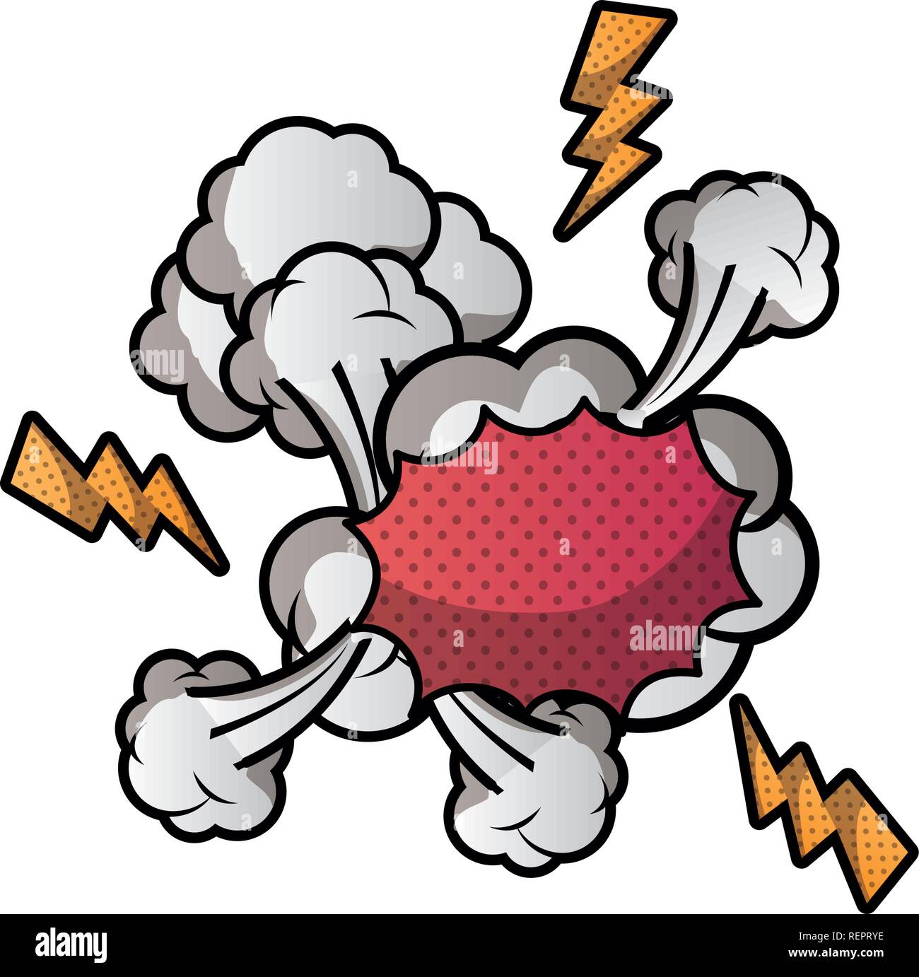 Comic thunder isolated icon Stock Vector Images - Alamy