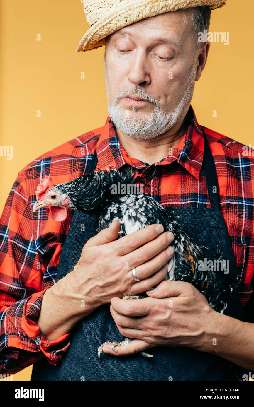 Attractive man and hen hi-res stock photography and images - Alamy